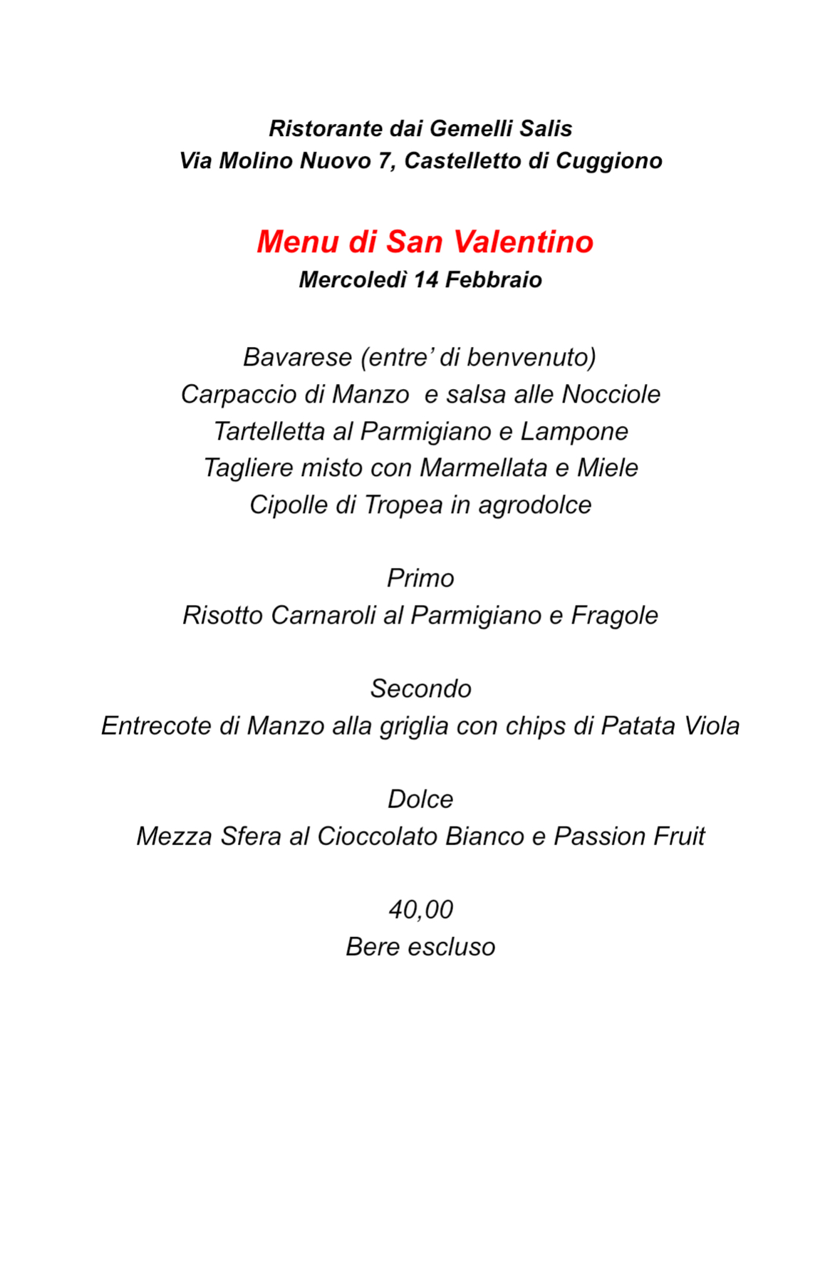 MENU FESTIVITA' :: ristorantedaigemellisalis